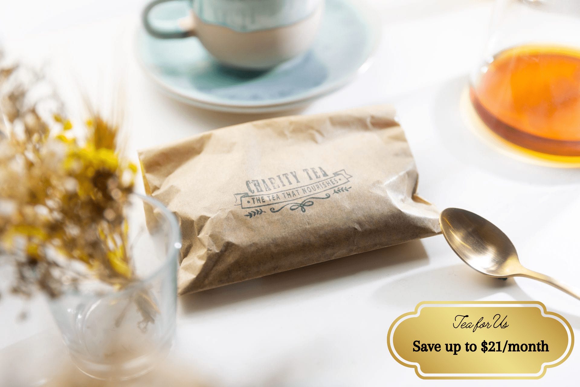 Tea for Us – 60 Servings of Organic Loose Tea Per Month - Charity Tea